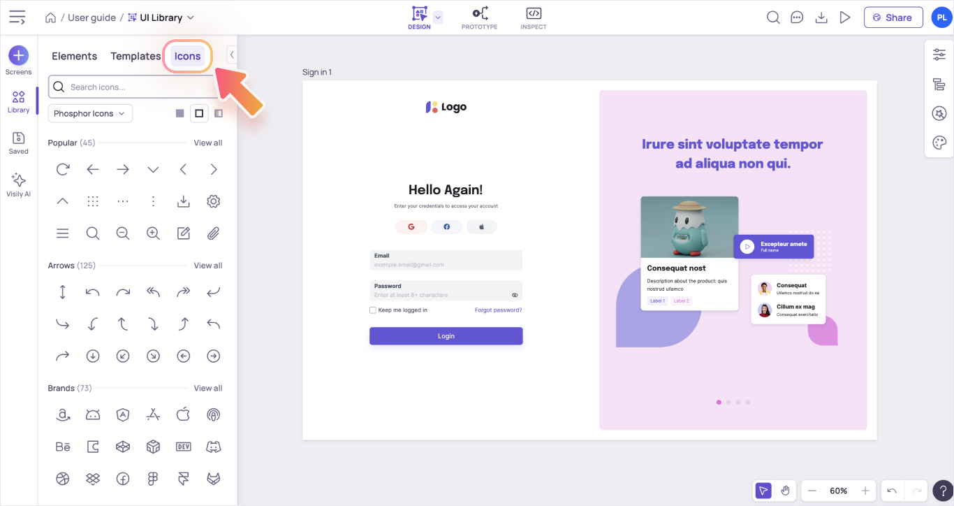 UI Library - Visily