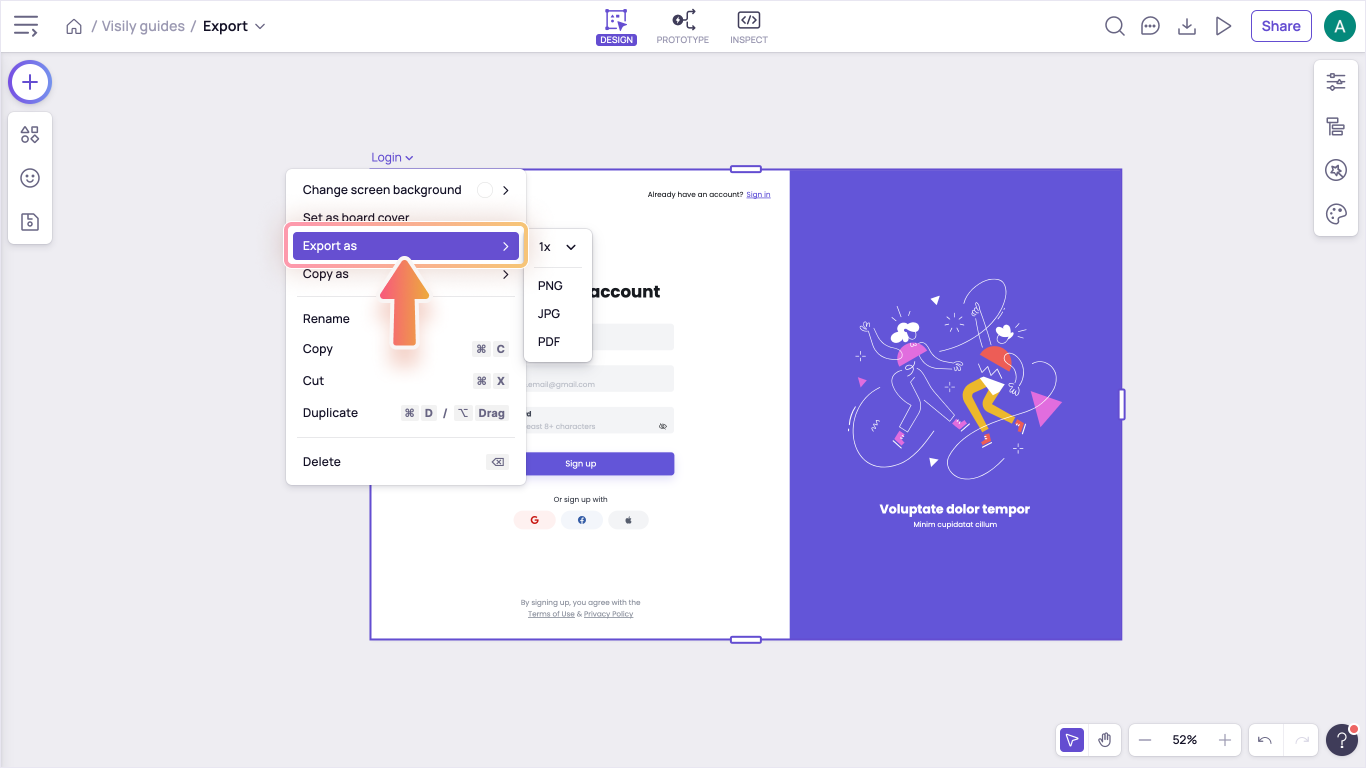 Export Design - Visily