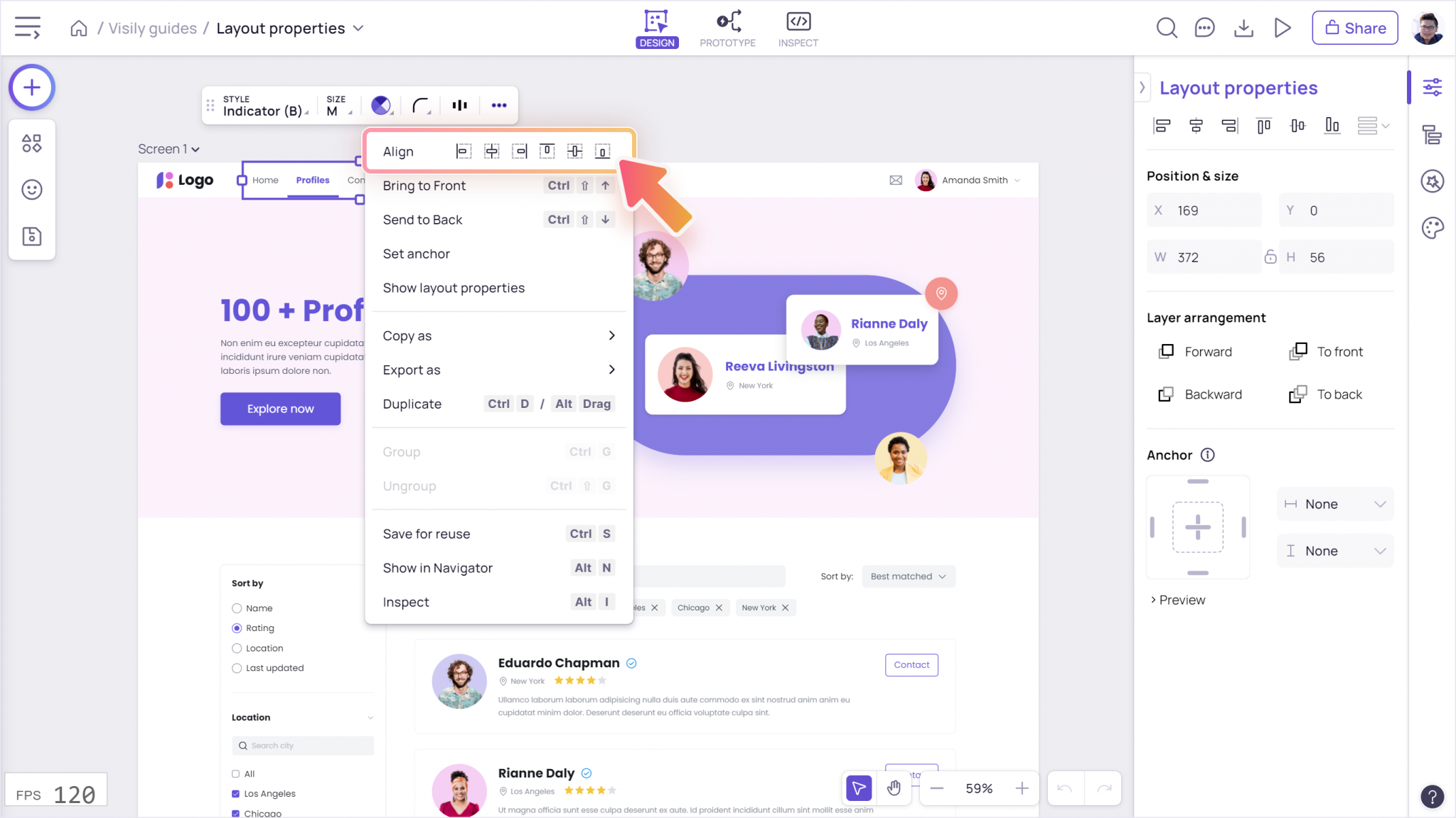 Layout Properties - Visily