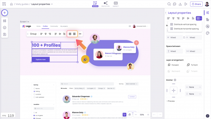 Layout Properties - Visily