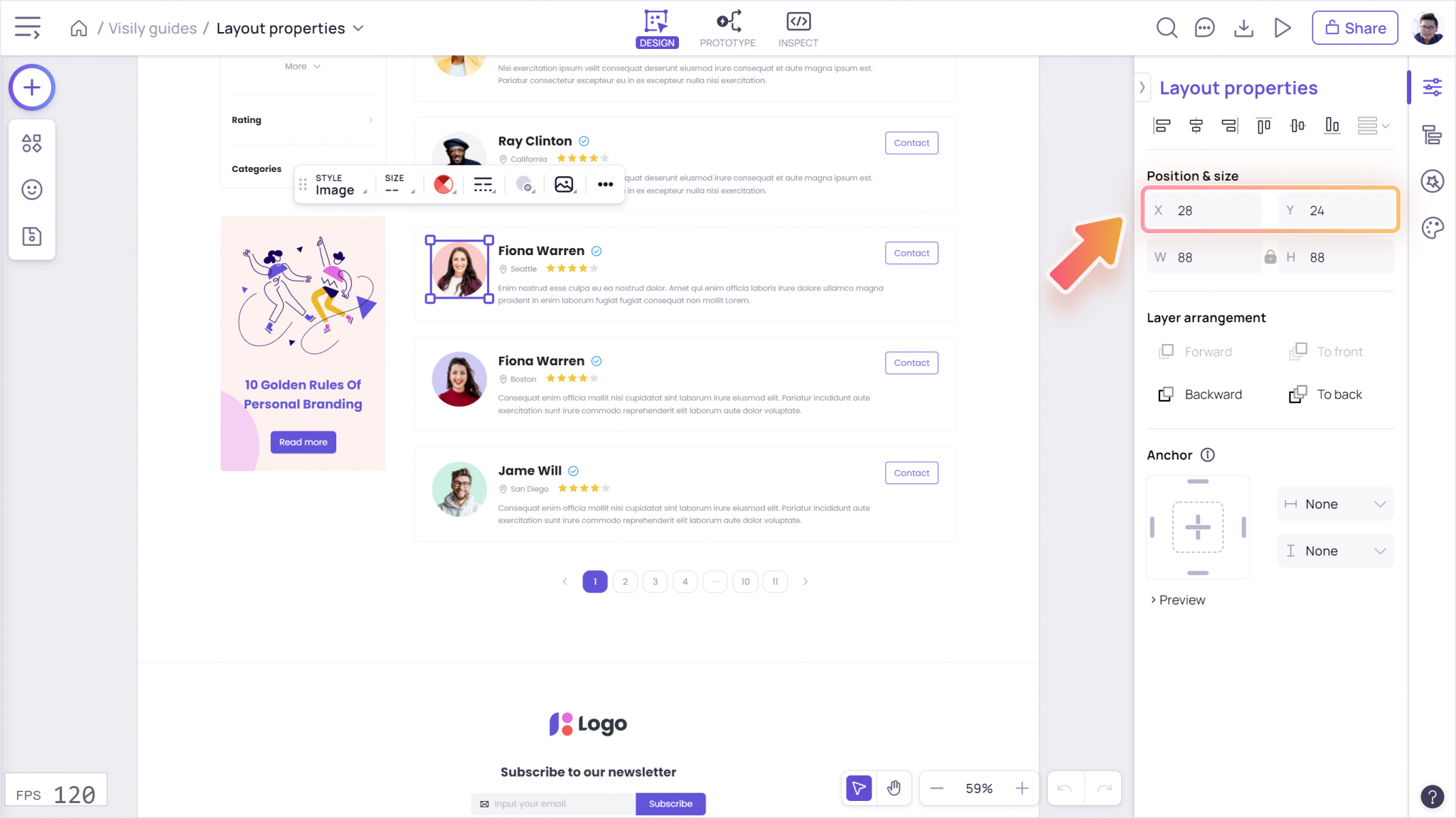 Layout Properties - Visily