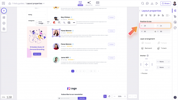 Layout Properties - Visily