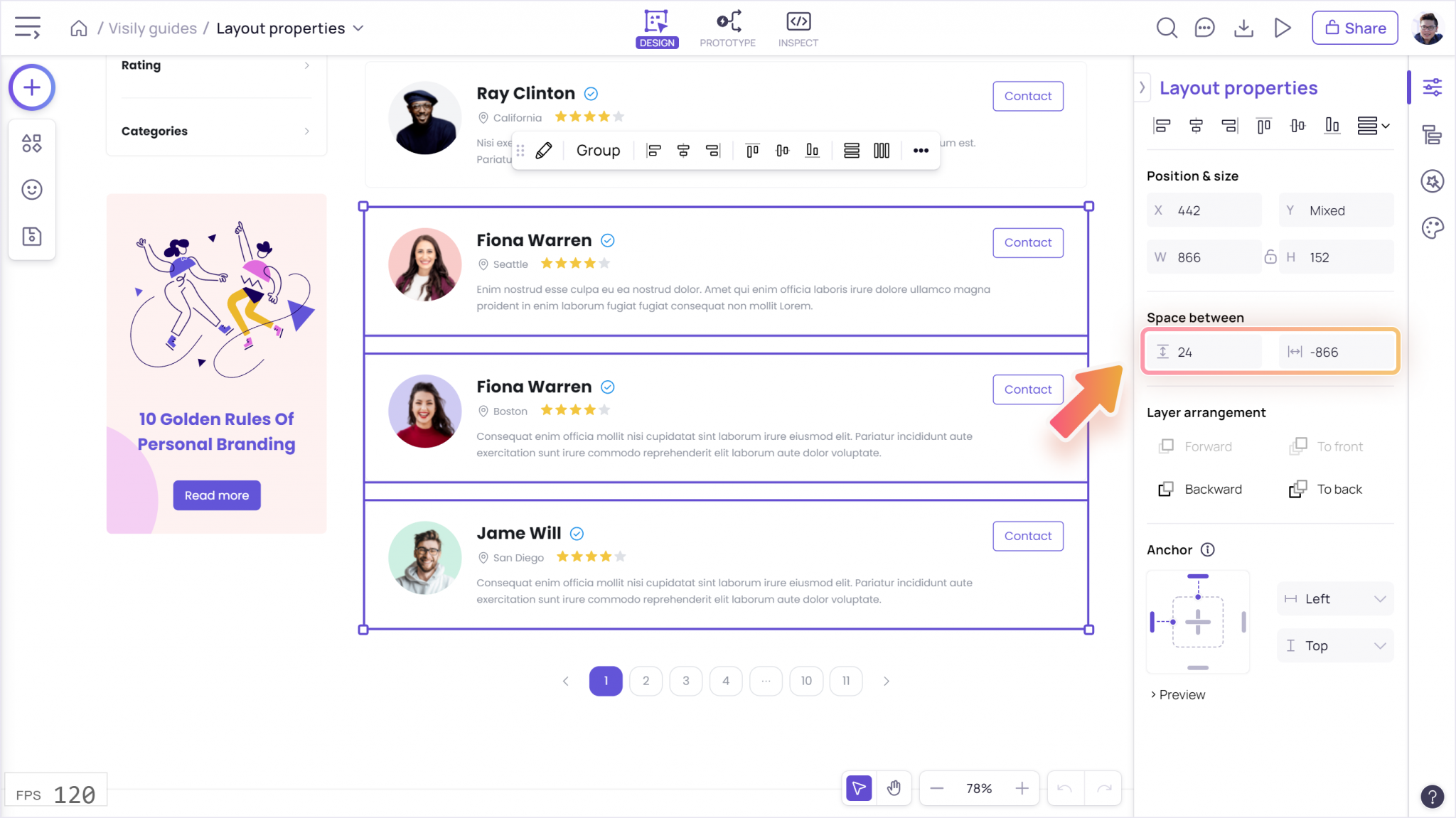 Layout Properties - Visily