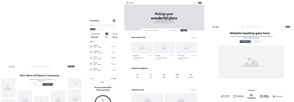 Low Fidelity Wireframe Templates - Visily