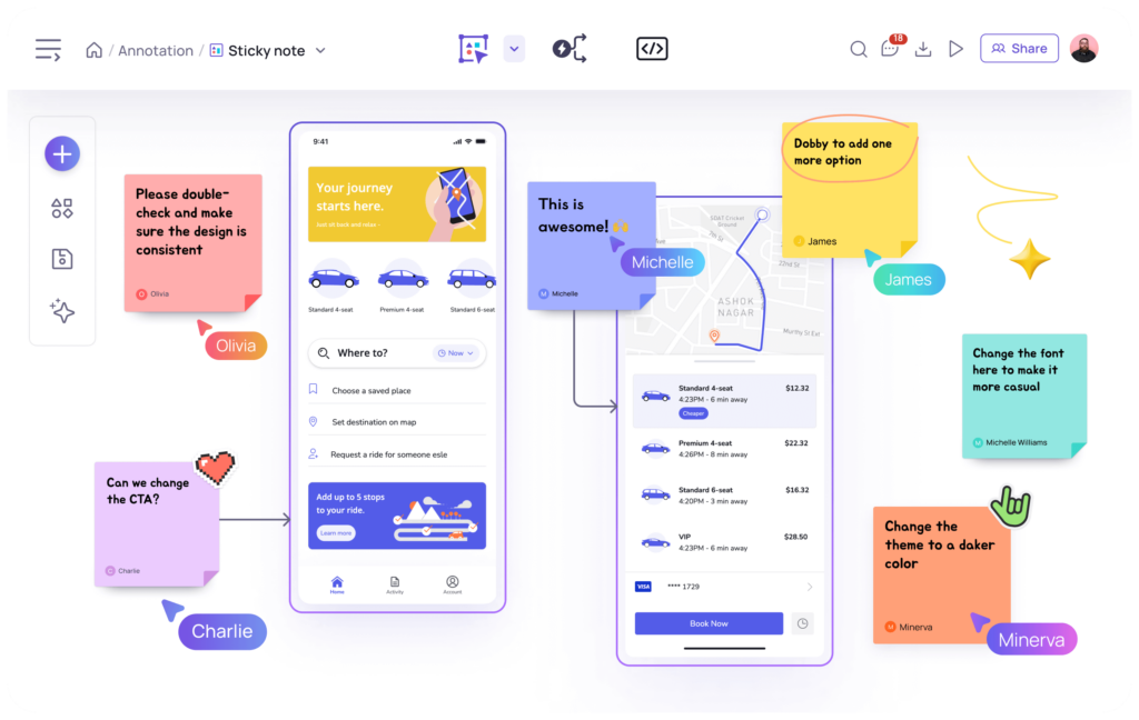 Online Sticky Notes - Visily