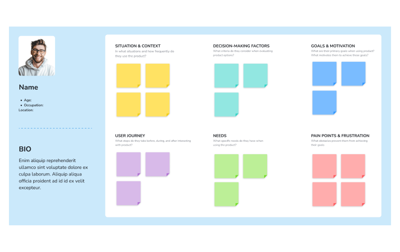 User Persona Template - Visily