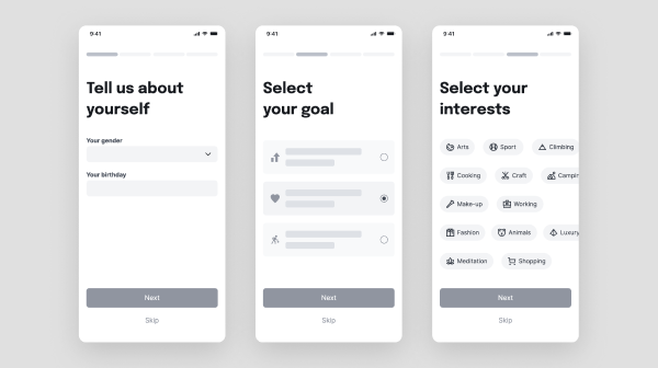 App Onboarding Wireframe Template - Visily