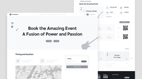 Event Management Website Wireframe Template - Visily