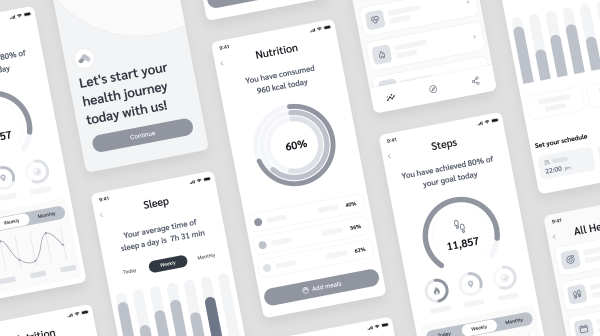 Health Tracker App Wireframe Template - Visily