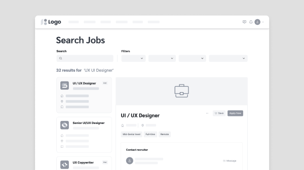 Job Marketplace Website Wireframe Template - Visily
