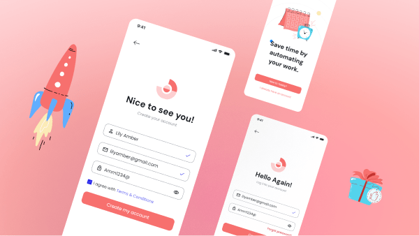 Mobile Login And Signup Page Template - Visily
