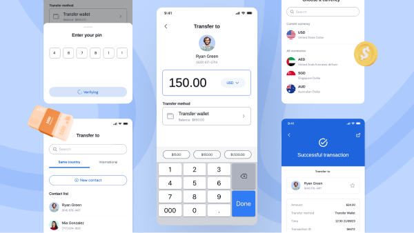 Money Transfer App Template for Secure, Seamless Design | Visily