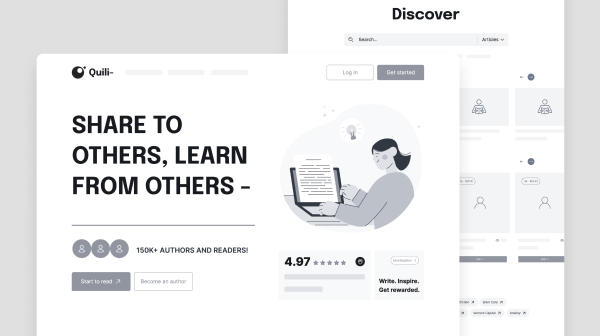 Publisher Website Wireframe Template - Visily