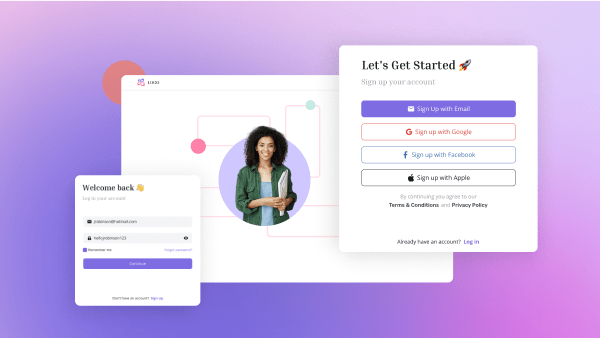 Web Login And Signup Page Template - Visily