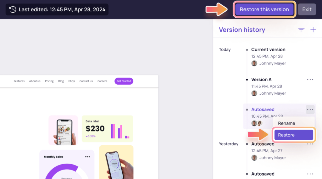 Version history - Visily