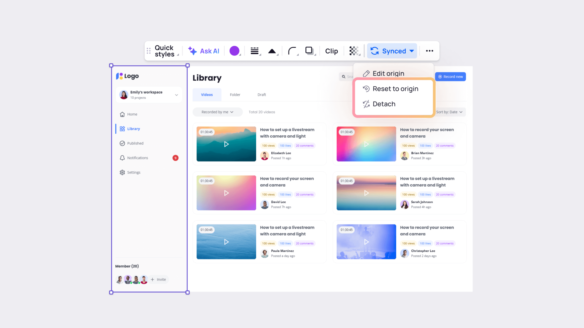 Synced Templates - Visily