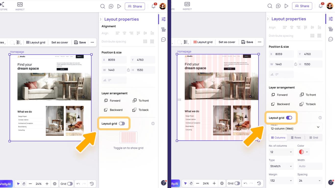 Layout Properties - Visily