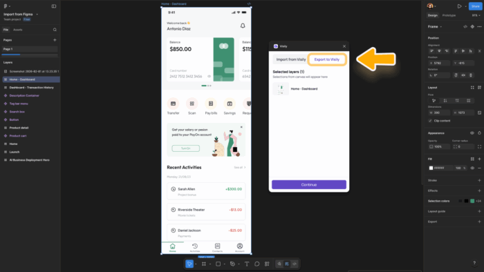 Convert designs between Visily and Figma - Visily