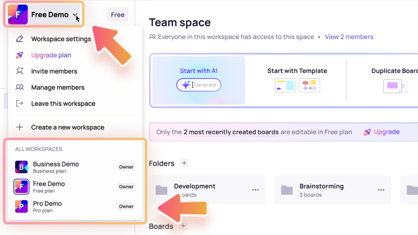 Workspace - Visily