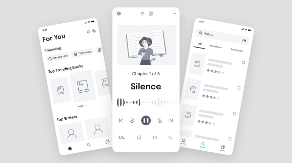 Book Review & Summary App Wireframe Template - Visily