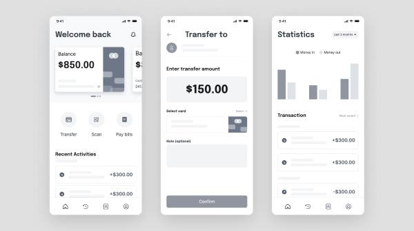 Digital Banking Mobile App Wireframe - Visily