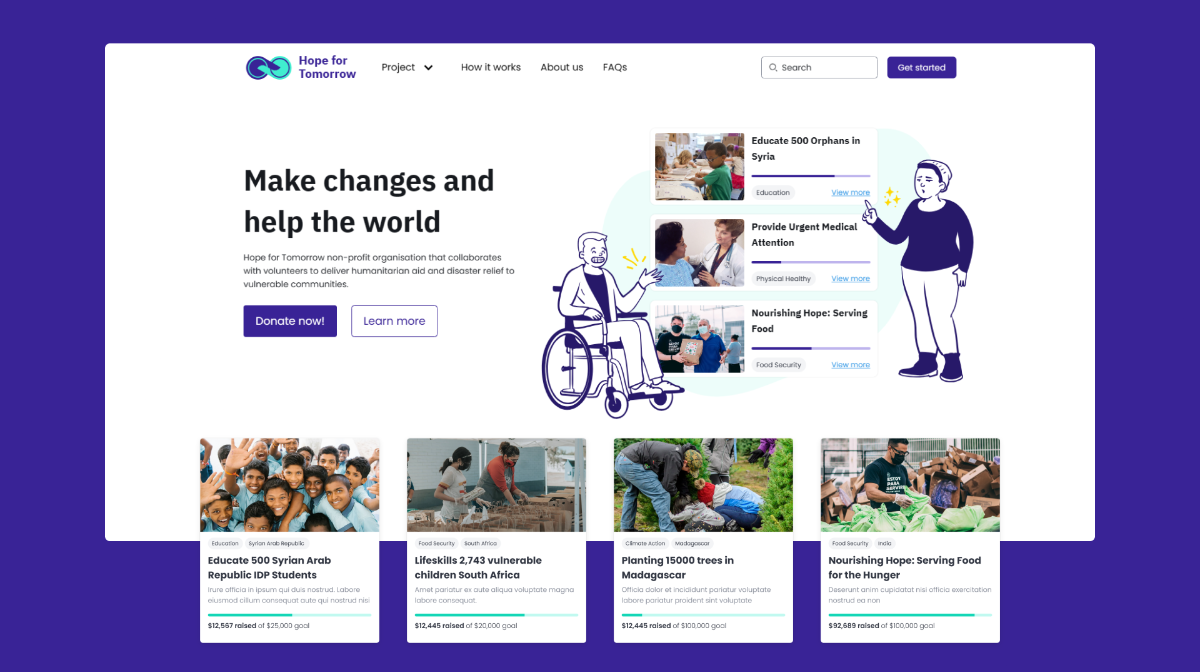 Donation Website Design Template – Visily