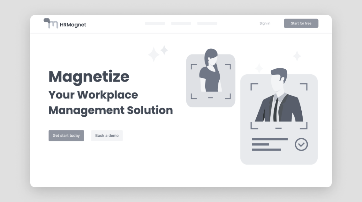 HR Management Wireframe – Visily