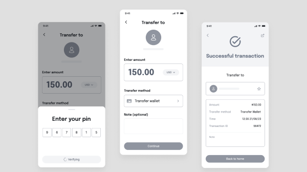Money Transfer App Wireframe – Visily